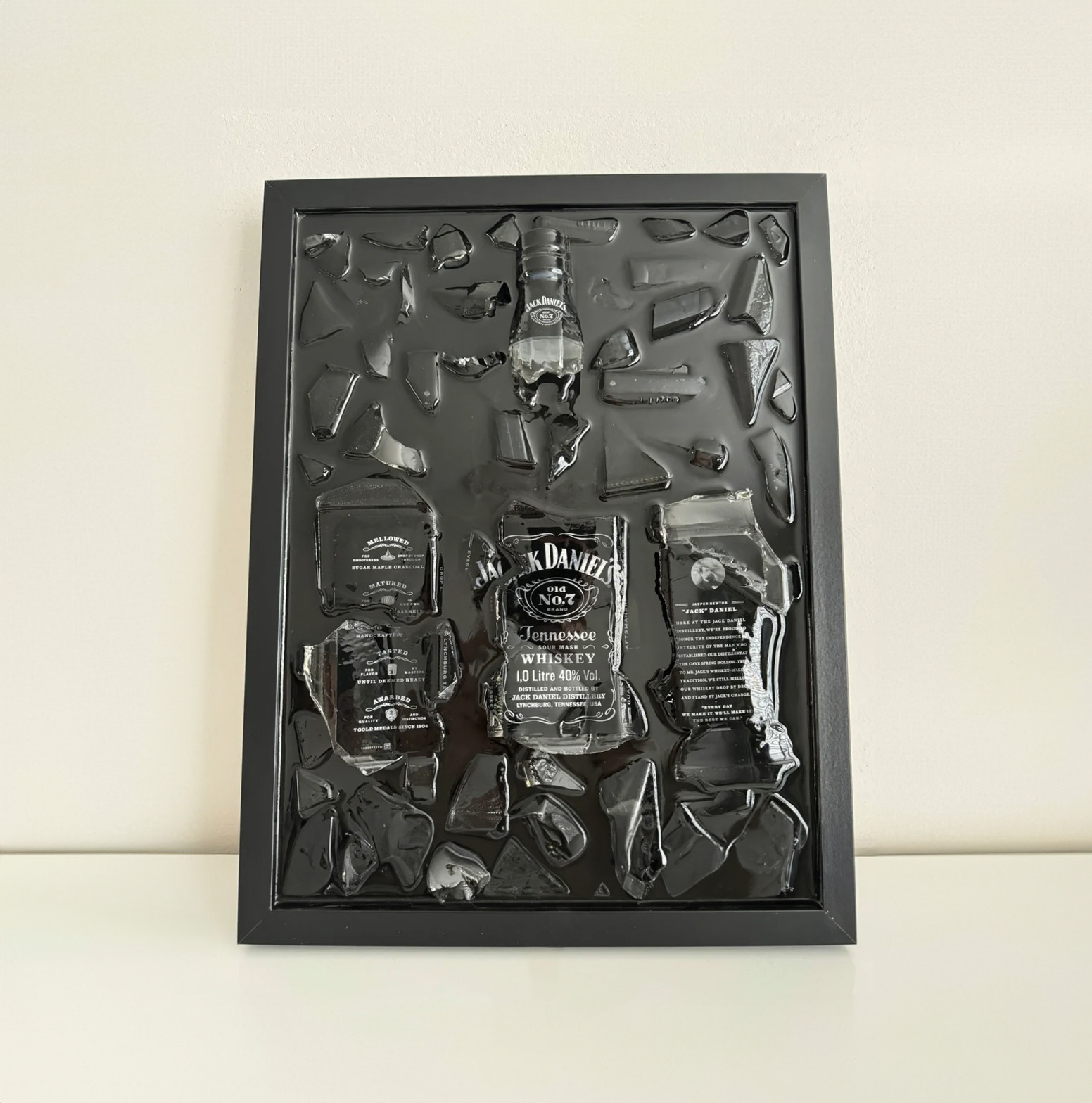 The Jack Whisky Bottle Frame Art One - MOSFRAME - Broken Bottle Art